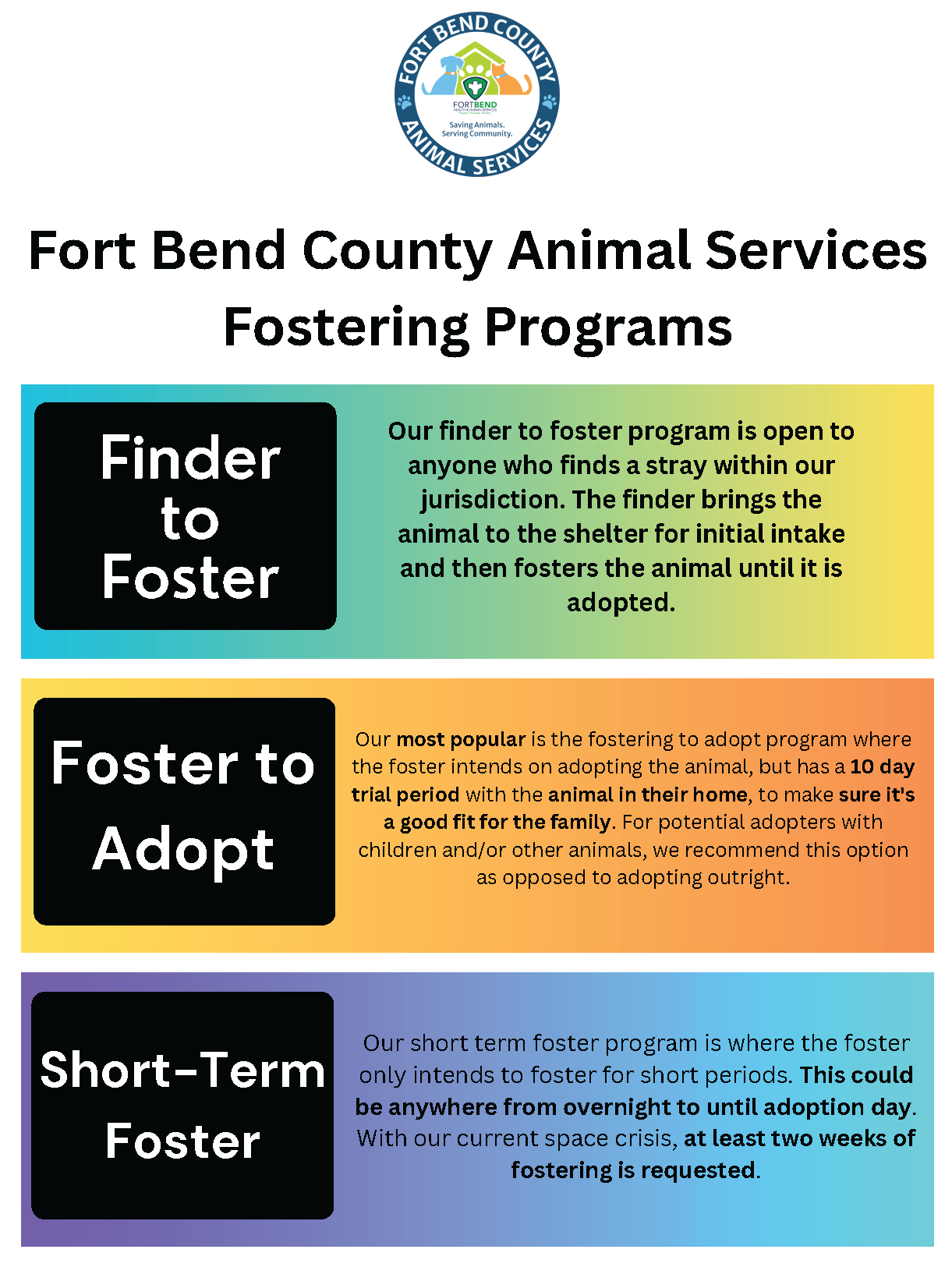 Types of Fostering | Fort Bend County